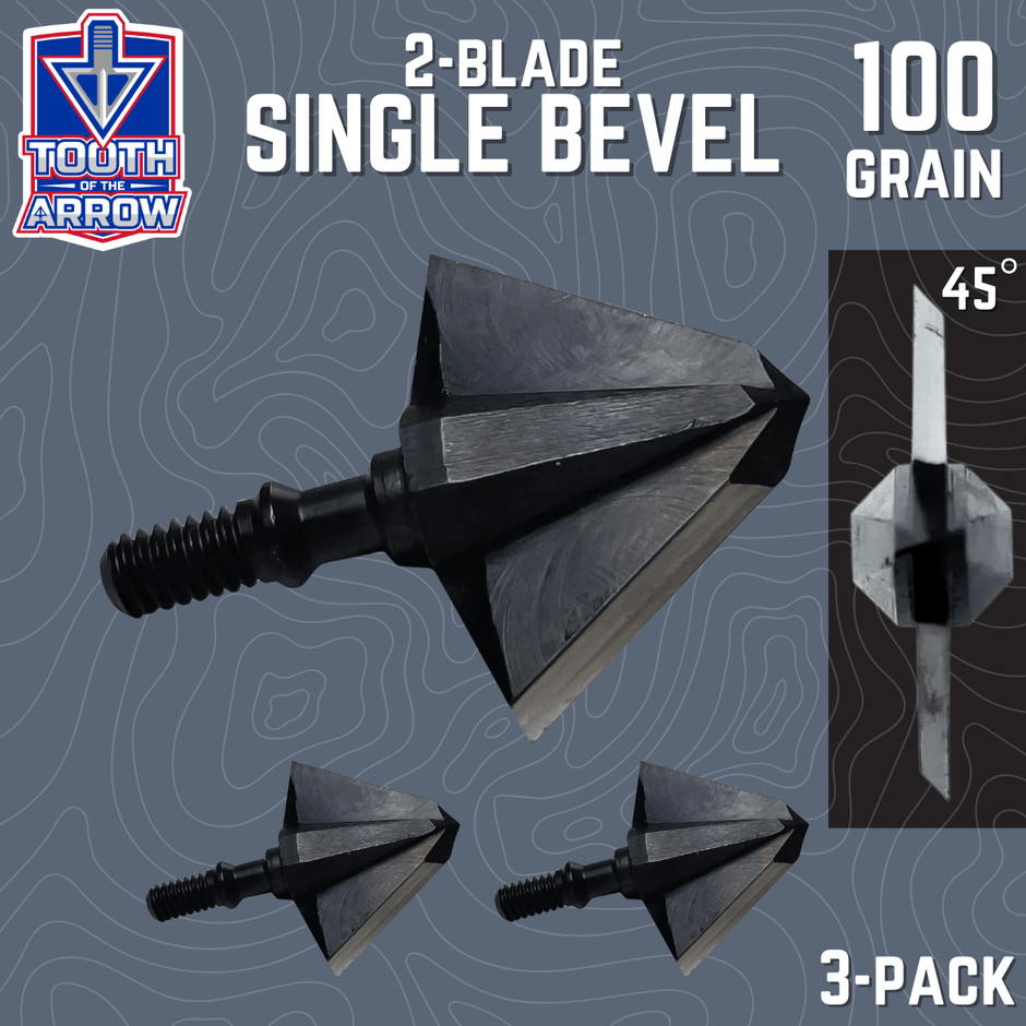 Tooth of the Arrow | 100 grain broadhead | 1-inch Single Bevel – Tooth ...