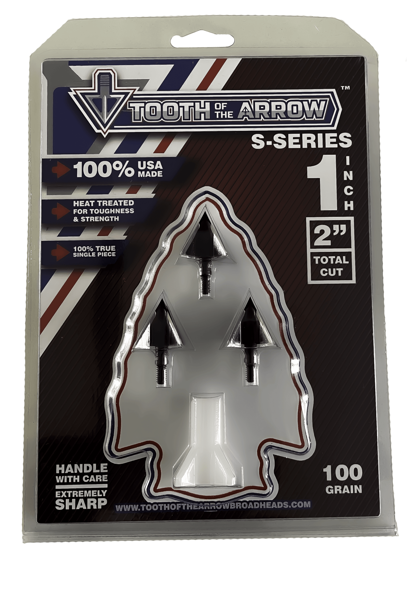 Tooth of the Arrow | 100 grain broadhead | 1-inch solid – Tooth of the ...