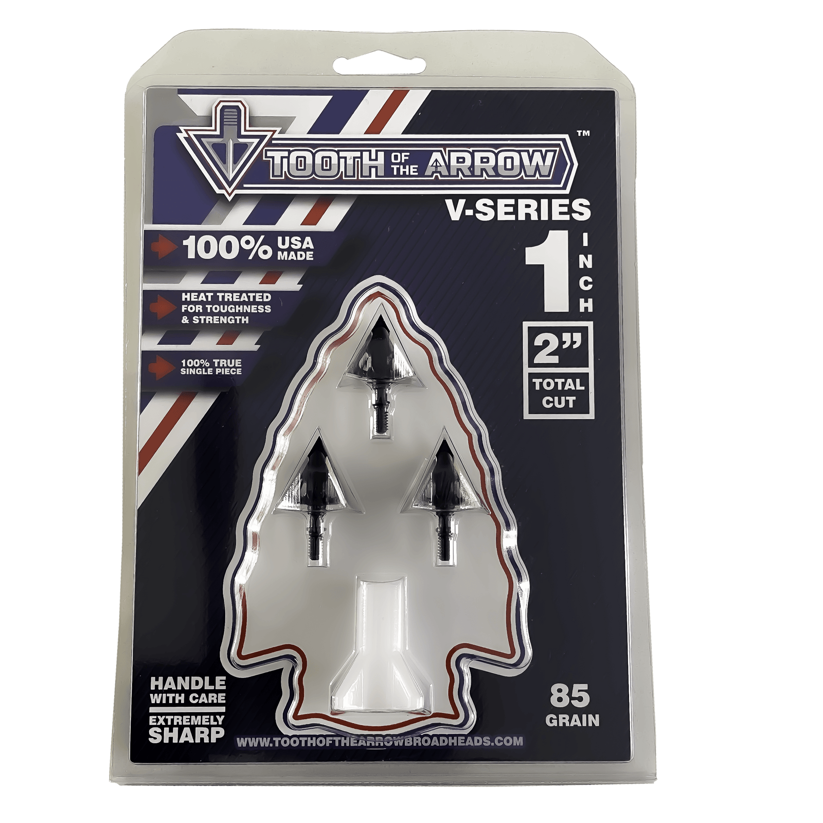 Tooth of the Arrow | 85 grain broadhead | 1-inch vented – Tooth of the ...